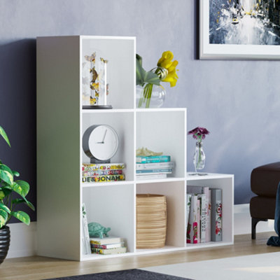 Vida Designs Durham White 6 Cube Staircase Storage Freestanding ...