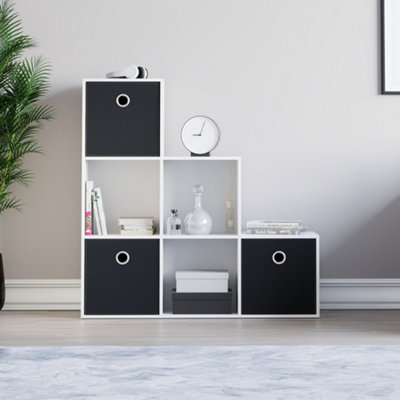 Vida Designs Durham White 6 Cube Staircase Storage Unit & Set of 3 ...