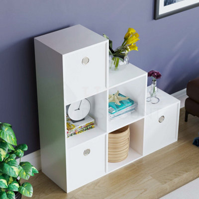 Vida Designs Durham White 6 Cube Storage Unit & Set of 3 White Cube ...