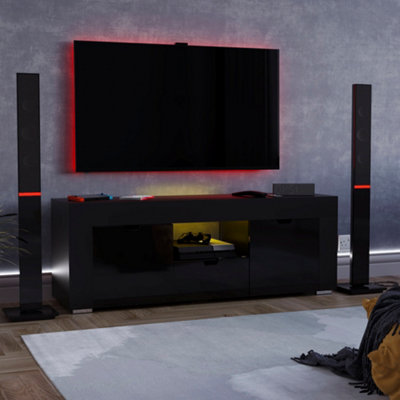 Vida Designs Eclipse 2 Door 1 Drawer LED TV Unit, Black