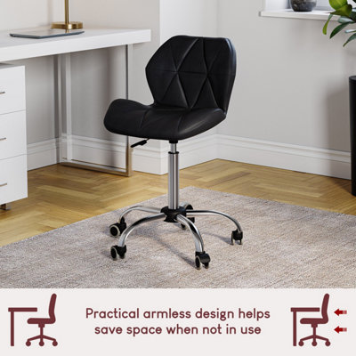 Vida Designs Geo Black Office Swivel Chair UKFR PU Faux Leather
