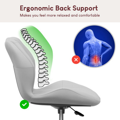 Vida Designs Geo White Office Swivel Chair PU Faux Leather