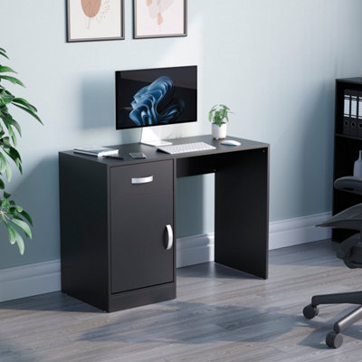Vida Designs Hudson Black Computer Desk With 1 Drawer and Door | £60.99 ...