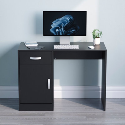 Vida Designs Hudson Black Computer Desk With 1 Drawer and Door