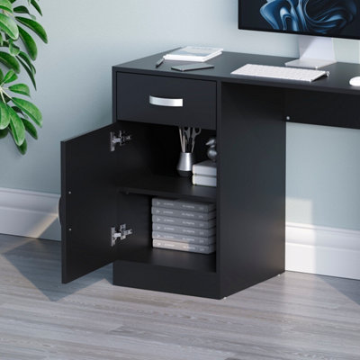 Vida Designs Hudson Black Computer Desk With 1 Drawer and Door