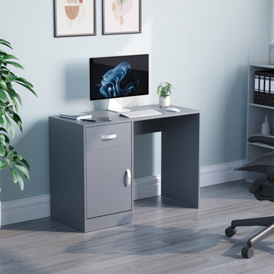 Vida Designs Hudson Grey Computer Desk With 1 Drawer and Door