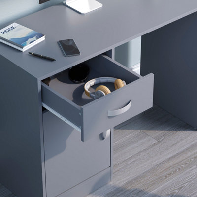 Vida Designs Hudson Grey Computer Desk With 1 Drawer and Door
