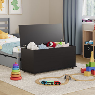 Vida Designs Leon Toy Box Storage Ottoman, Black