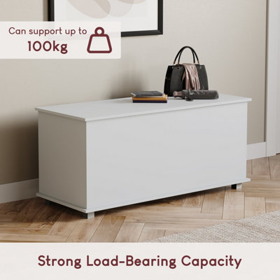 Vida Designs Leon Toy Box Storage Ottoman, White