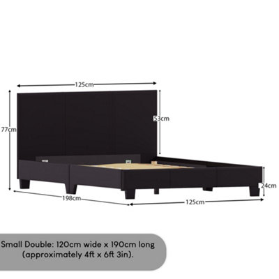 Vida Designs Lisbon Small Double Faux Leather Bed, Brown & Gel Memory ...