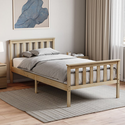 Vida Designs Milan Pine 3ft Single Wooden Bed Frame - High Foot End