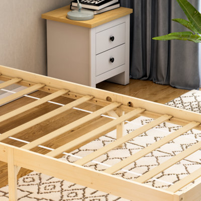 Vida Designs Milan Pine 3ft Single Wooden Bed Frame - Low Foot End