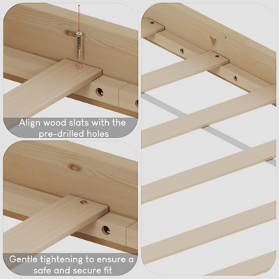 Vida Designs Milan Pine 4ft6 Double Wooden Bed Frame - Low Foot End