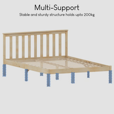 Vida Designs Milan Pine 4ft6 Double Wooden Bed Frame - Low Foot End