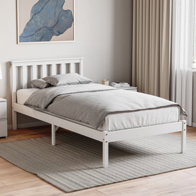 Vida Designs Milan White 3ft Single Wooden Bed Frame - Low Foot End