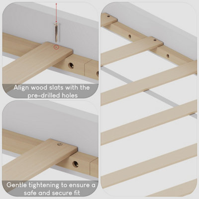Vida Designs Milan White 3ft Single Wooden Bed Frame - Low Foot End