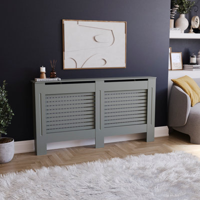 Vida Designs Milton Large Grey MDF Radiator Cover | DIY at B&Q
