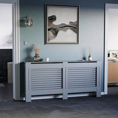 VIDA DESIGNS MILTON RADIATOR COVER DARK GREY, EXTRA LARGE