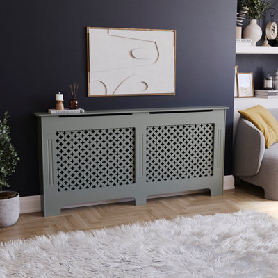 Vida Designs Oxford Extra Large Grey Radiator Cover | DIY at B&Q