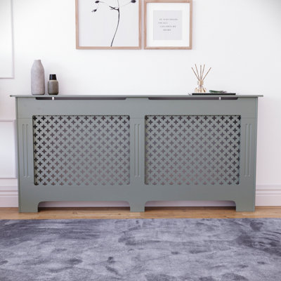 Vida Designs Oxford Extra Large Grey Radiator Cover