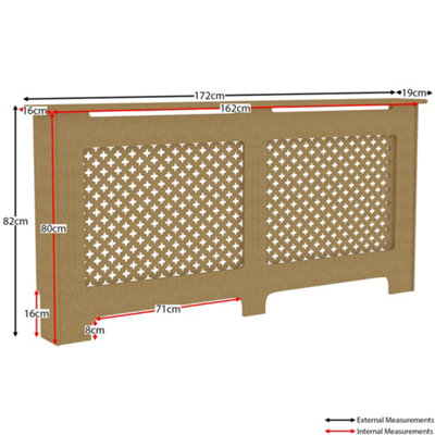 Vida Designs Oxford Extra Large Unfinished MDF Radiator Cover