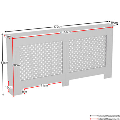 Vida Designs Oxford Extra Large White Radiator Cover