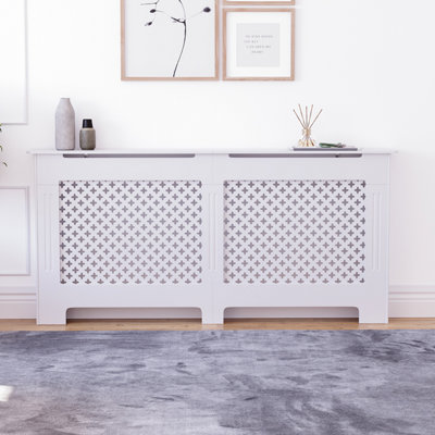 Vida Designs Oxford Extra Large White Radiator Cover