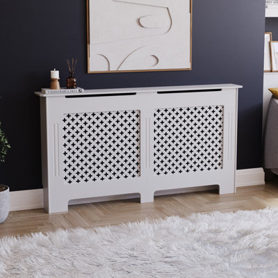 Vida Designs Oxford Large White Radiator Cover