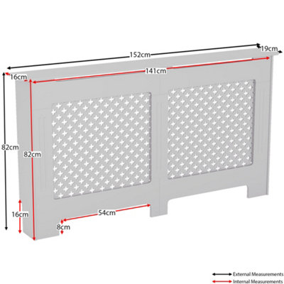 Vida Designs Oxford Large White Radiator Cover