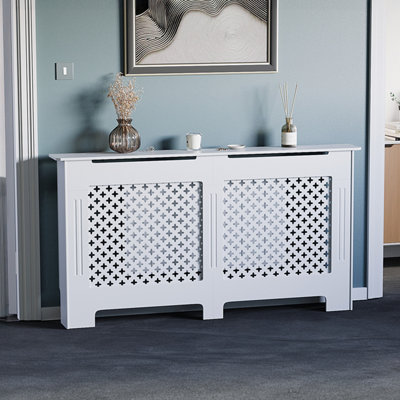 Vida Designs Oxford Large White Radiator Cover