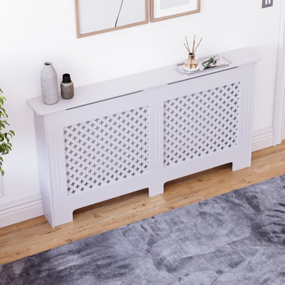 Vida Designs Oxford Large White Radiator Cover