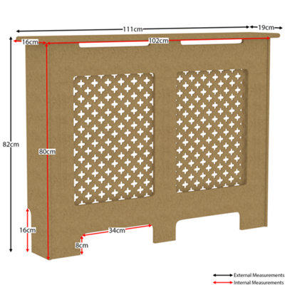 Vida Designs Oxford Medium Unfinished MDF Radiator Cover | DIY at B&Q