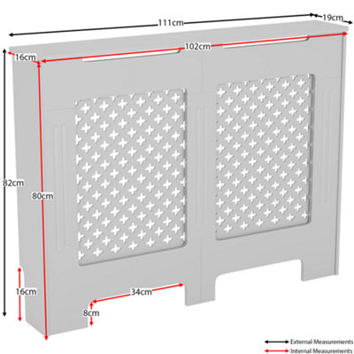 Vida Designs Oxford Medium White Radiator Cover