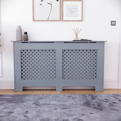 Vida Designs Oxford Radiator Cover Dark Grey, Large