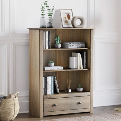 Vida Designs Panama Solid Pine 1 Drawer Bookcase Freestanding Shelving ...