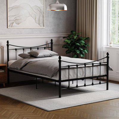 Vida Designs Paris Black 4ft Small Double Metal Bed Frame, 190 x 120cm