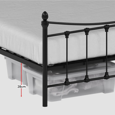 Vida Designs Paris Black 4ft Small Double Metal Bed Frame, 190 x 120cm