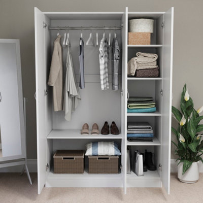 Vida Designs Riano 3 Door Wardrobe, White