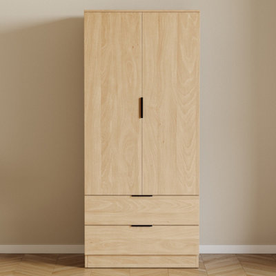 Vida Designs Trega Pine 2 Door 2 Drawer Wardrobe Hanging Rail, Shelves ...