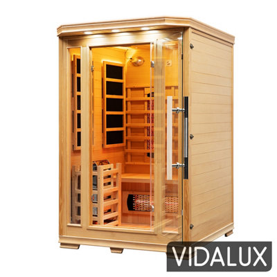 Vidalux 2 Person Hybrid Sauna With Traditional & Full Spectrum Infrared ...