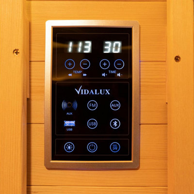 Vidalux 2 Person Hybrid Sauna With Traditional & Full Spectrum Infrared ...