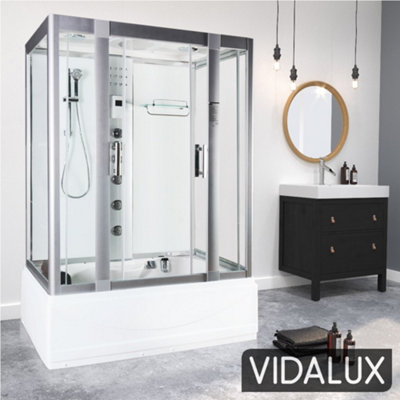 Vidalux Aegean 1350 Luxury Steam Shower & AirSpa Whirlpool Bath - White