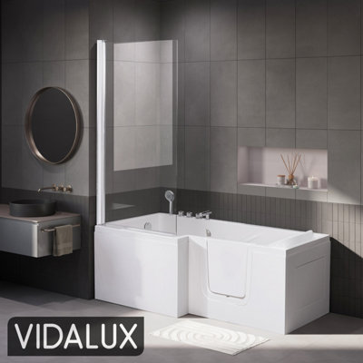 Vidalux Coniston Left Hand Standard Walk In Bath & Bath Screen