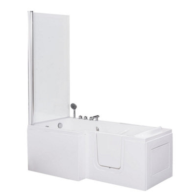 Vidalux Coniston Left Hand Whirlpool Walk In Bath & Bath Screen