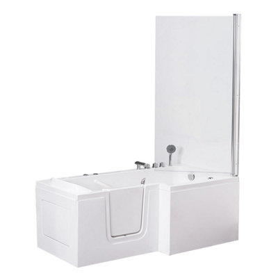 VIDALUX CONISTON RIGHT HAND WHIRLPOOL WALK IN BATH & BATH SCREEN