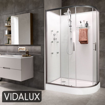 Vidalux Hydro SS712 Left Shower Cabin 1200 x 800-White | DIY at B&Q