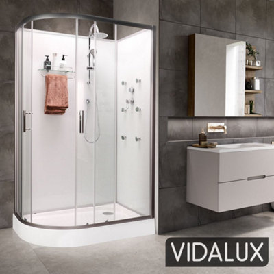Vidalux Hydro SS712 Right Shower Cabin 1200 x 800-White
