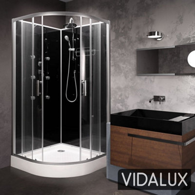 Vidalux Hydro SS79 Shower Cabin 900 x 900-Black