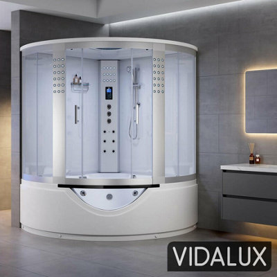 Vidalux Kingston 1500 Luxury Corner Steam Shower & Airspa Whirlpool ...