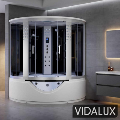 Vidalux Kingston Luxury Corner Steam Shower & Airspa Whirlpool Bath ...